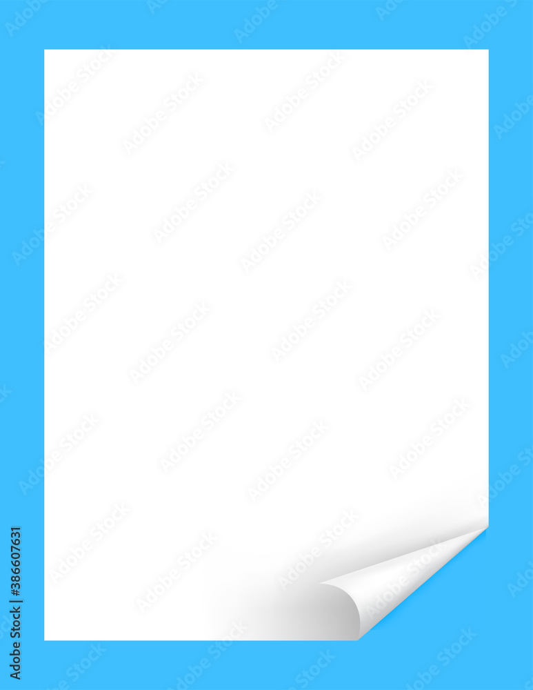 template a4 paper mock-up, paper with curl corner, empty white ...
