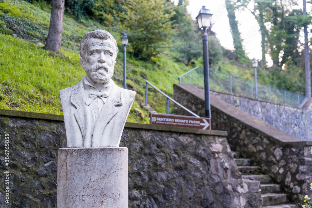 The bust of Italian writer Renato Fucini, known as Neri Tanfucio, in ...