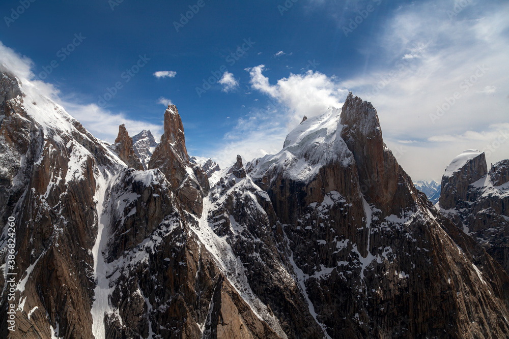The Trango Towers are a family of rock towers situated in the Gilgit ...