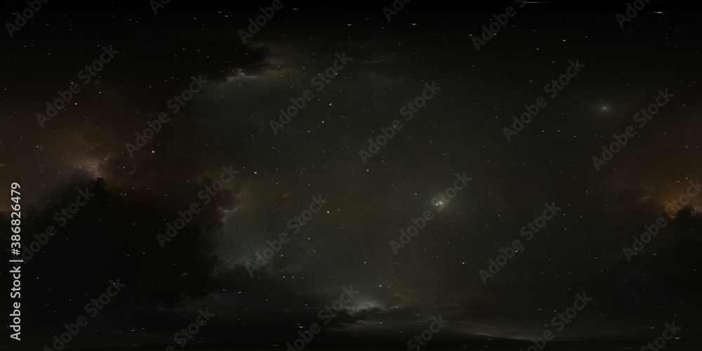 Full 360 degree space background. Equirectangular projection ...