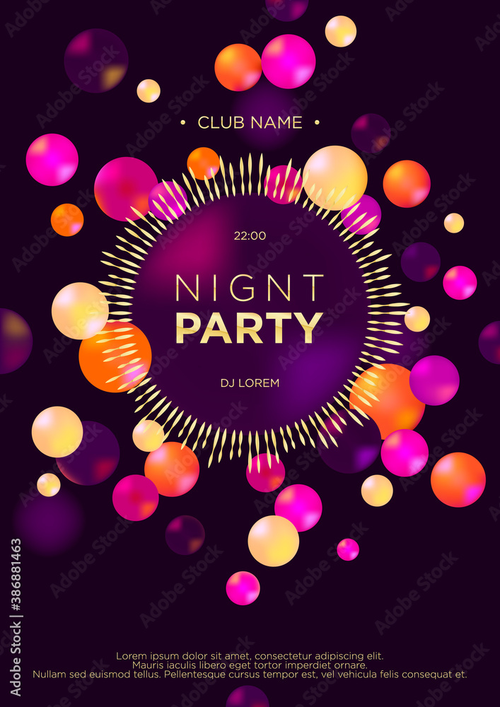 Vertical luxury night party background with bright color graphic ...