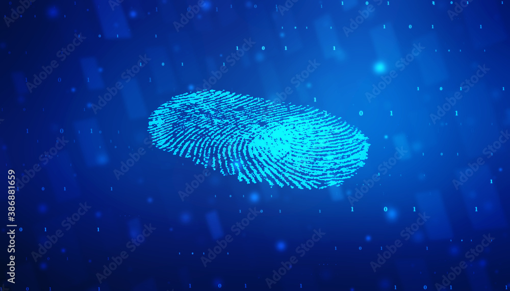 Fingerprint integrated in a printed circuit, releasing binary codes. fingerprint Scanning ...