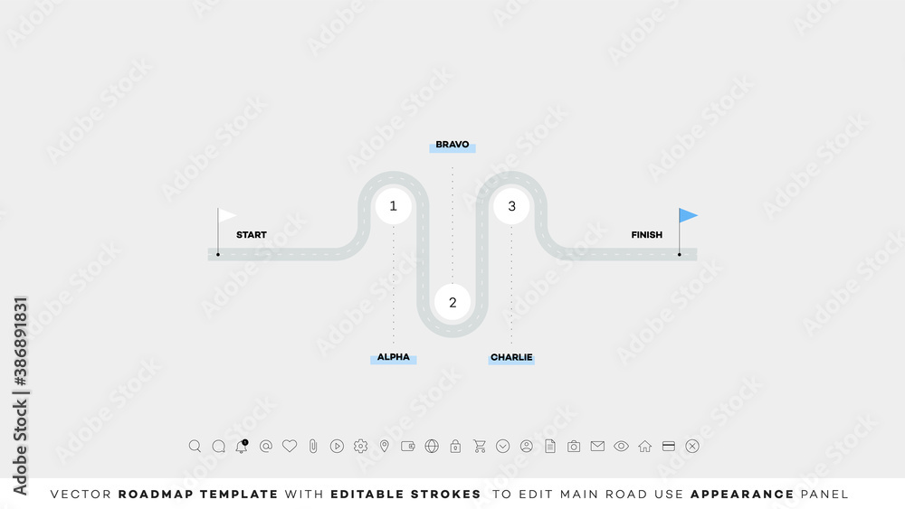 Image vectorielle Stock Infographic Timeline With Editable Strokes ...