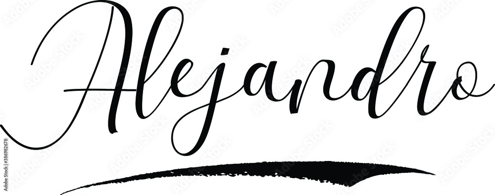 Vector de Stock Alejandro -Male Name Cursive Calligraphy on White ...