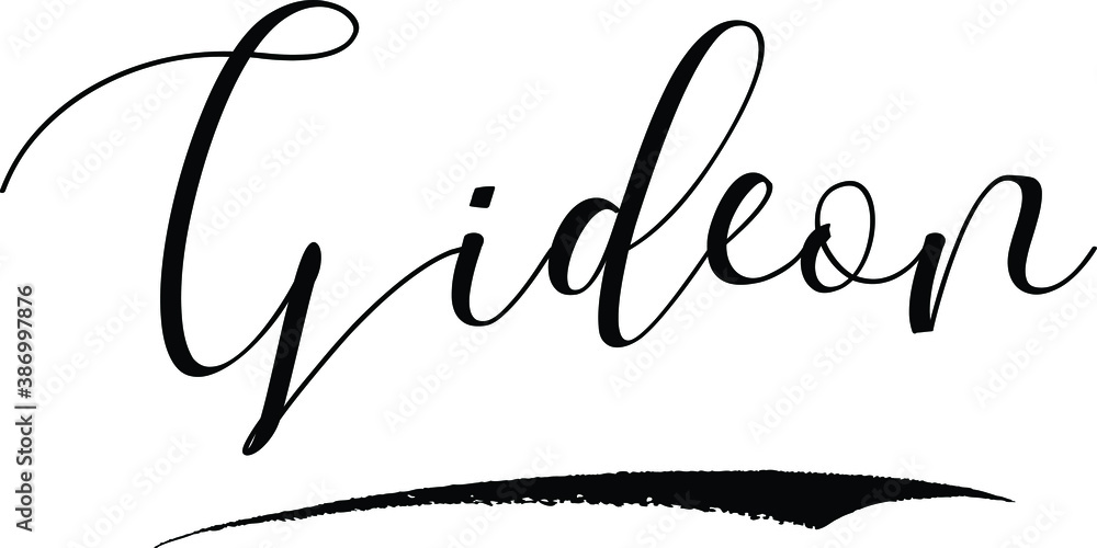 Gideon -Male Name Cursive Calligraphy on White Background Stock Vector ...