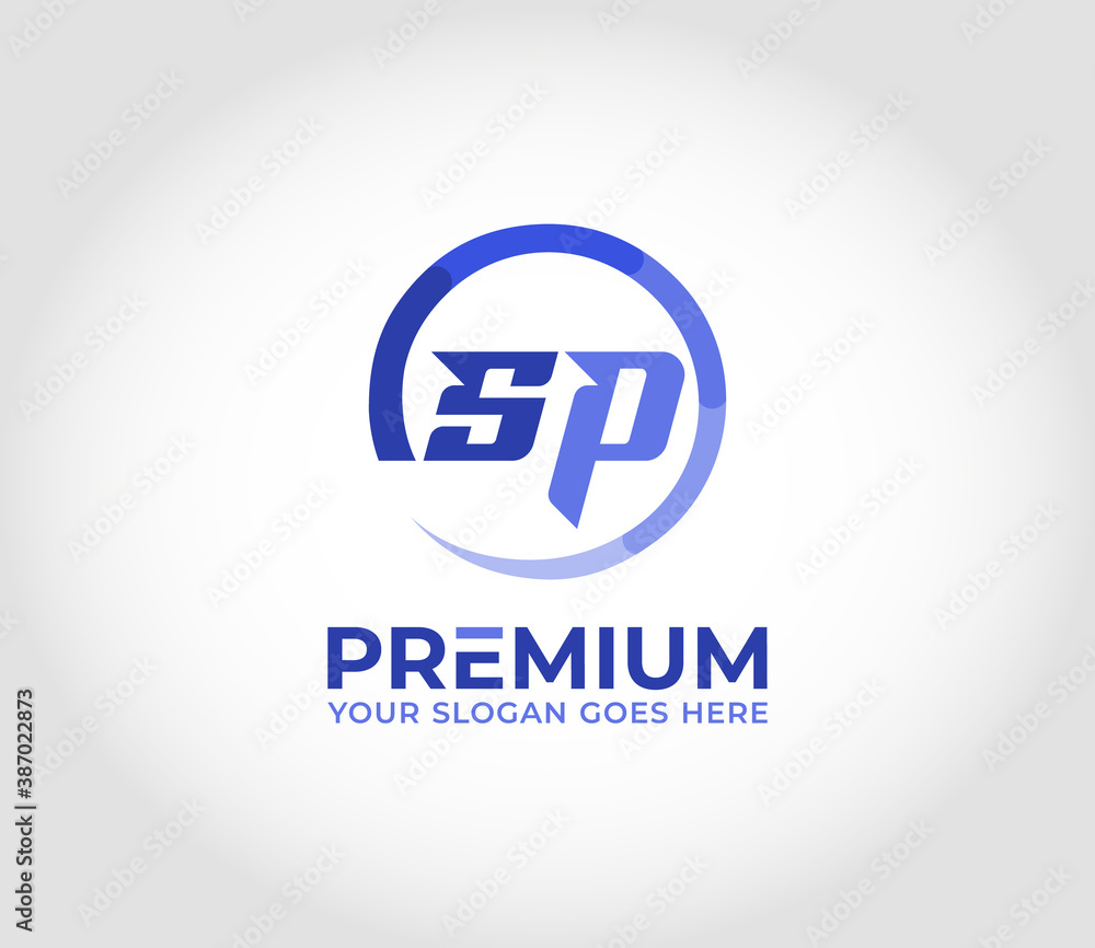 SP Alphabet Logo Design Concept Stock Vector | Adobe Stock