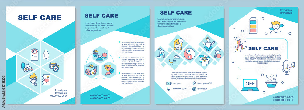 Self care brochure template. Mental, emotional, and physical health ...