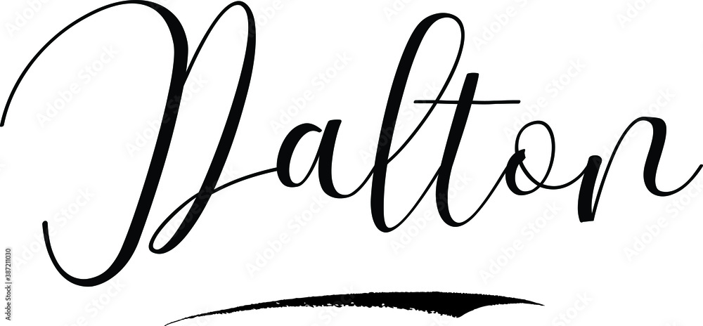 Dalton -Male Name Cursive Calligraphy on White Background Stock Vector ...