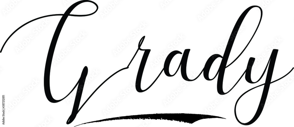 Grady -Male Name Cursive Calligraphy on White Background Stock Vector ...