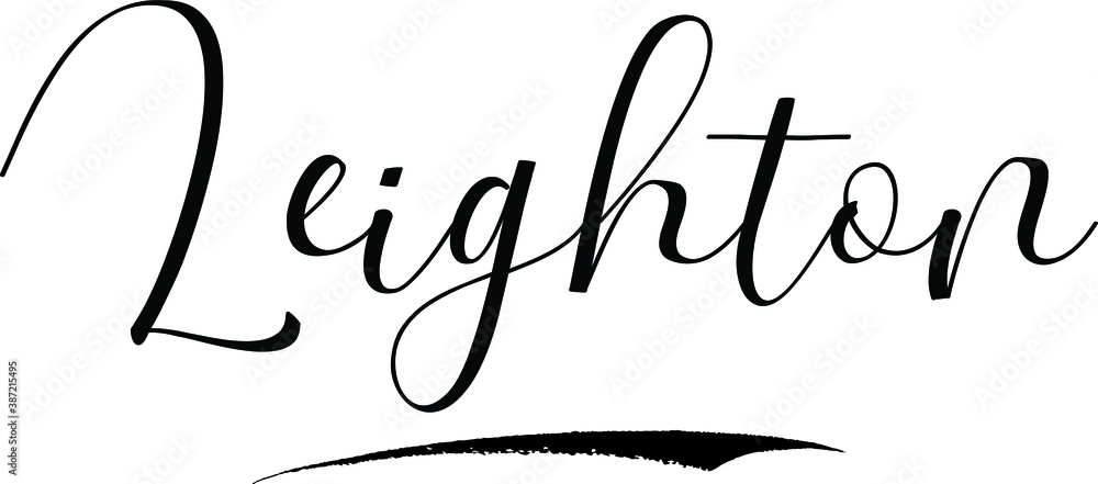 Leighton -Male Name Cursive Calligraphy on White Background Stock ...