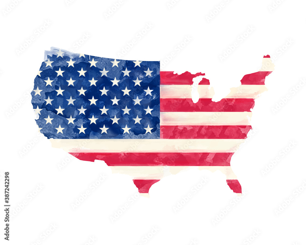 Usa America map art design painting vector Stock Vector | Adobe Stock
