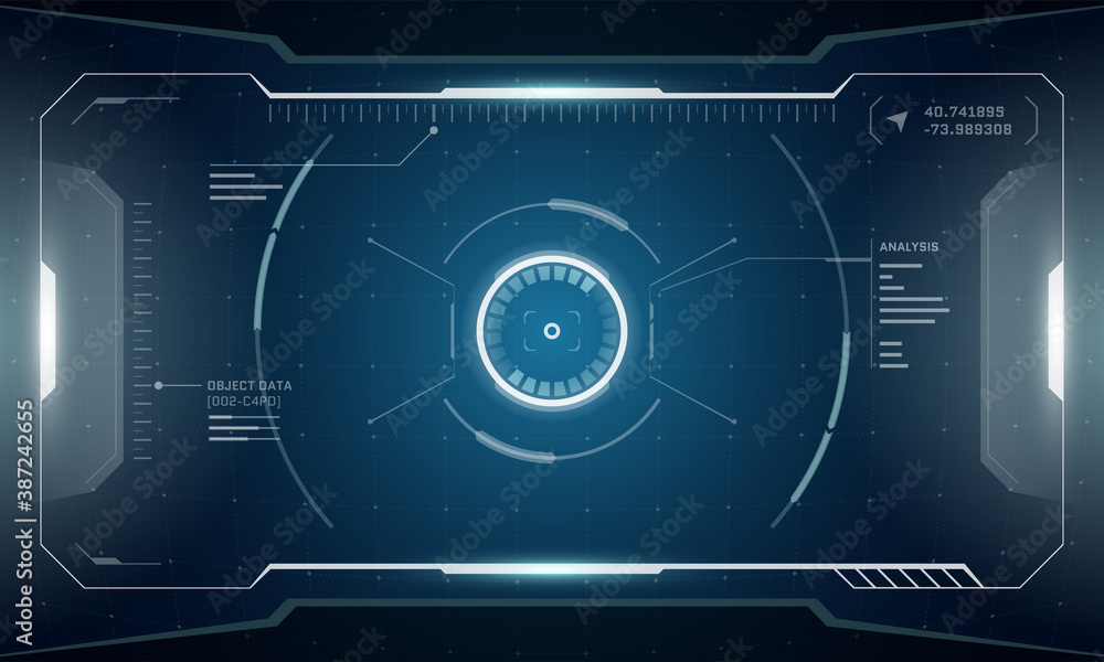 VR HUD digital futuristic interface cyberpunk screen design. Sci-fi ...