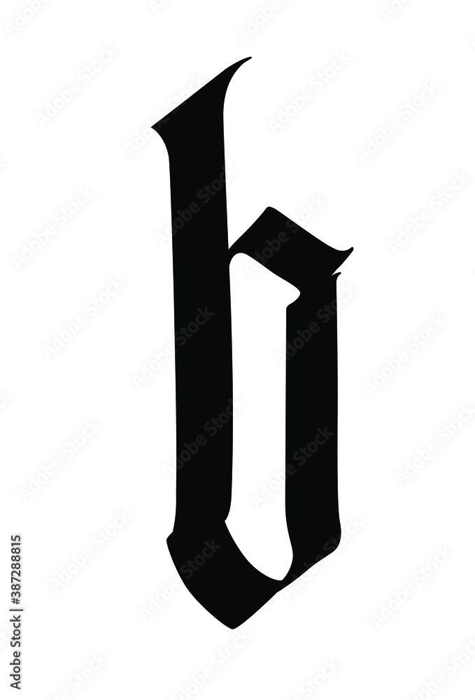 Letter B, in the Gothic style. Vector. Alphabet. The symbol is isolated ...