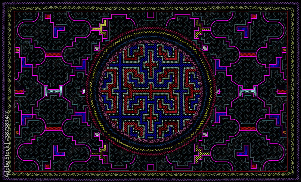 Shipibo Conibo high details Artwork for Embroidery Stock Vector | Adobe ...