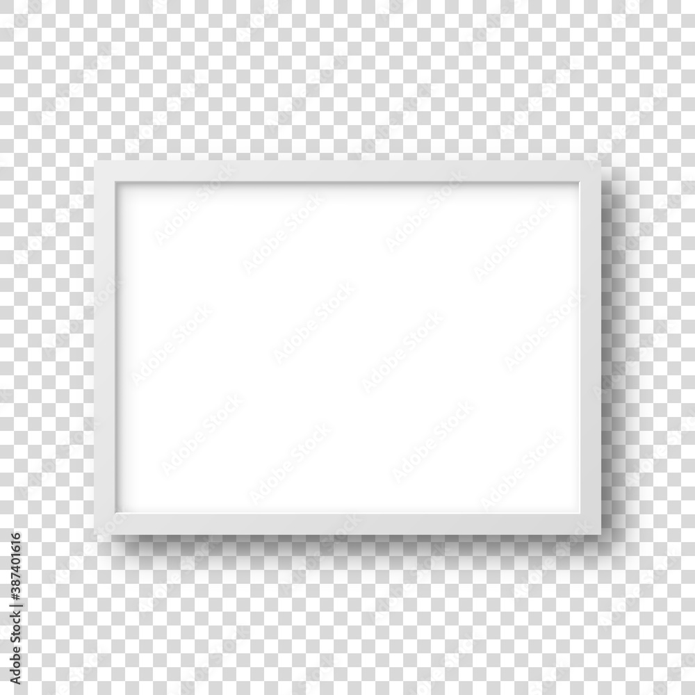Realistic picture frame isolated on transparent background. Blank ...