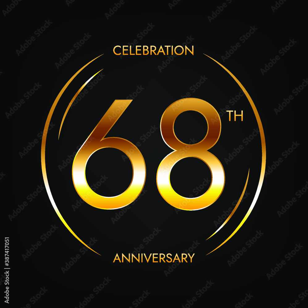 68th anniversary. Sixty-eight years birthday celebration banner in ...