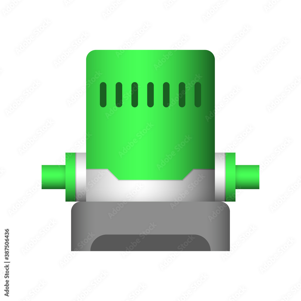 Water pump icon cylinder shape. Built in electronic controller with ...
