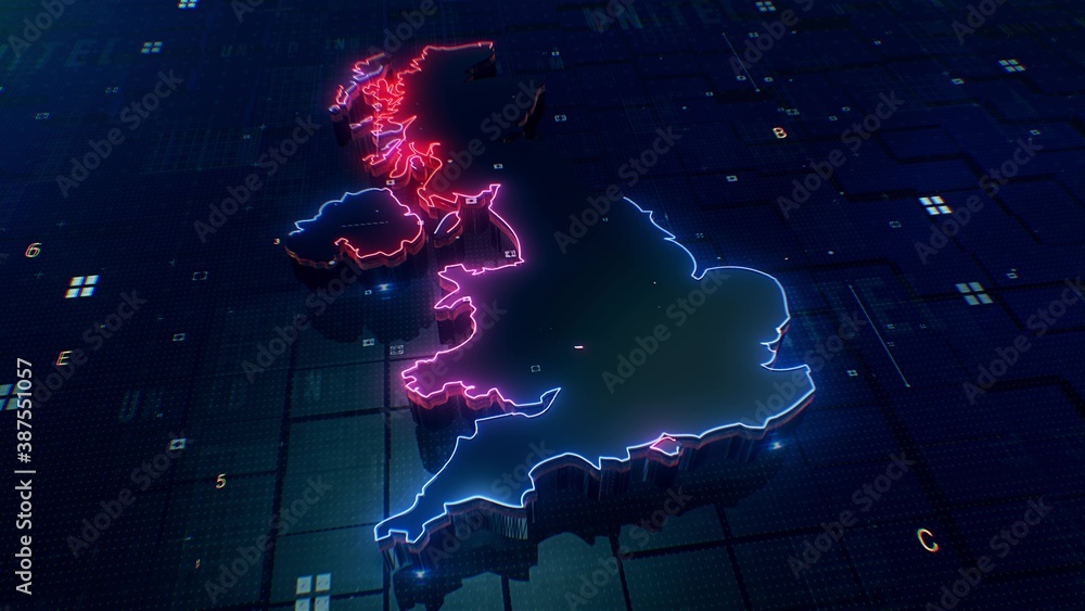 United kingdom map Digital background Stock Illustration | Adobe Stock