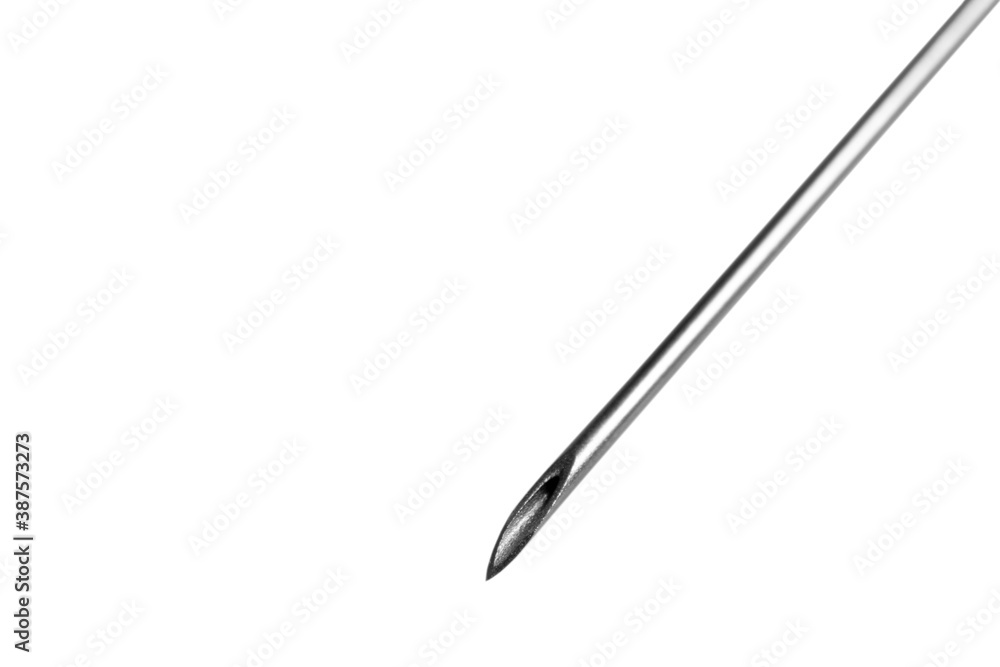 Macro shot needle tip of an injection syringe. Injection syringe needle ...