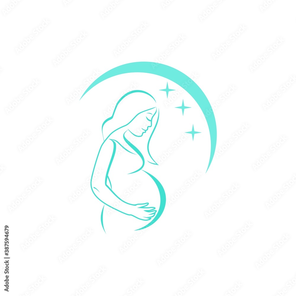 Simple Illustration of Pregnant Woman, Pregnant logo icon Stock Vector ...