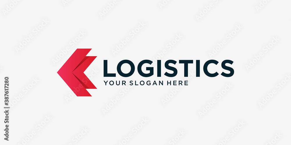 Logistics logo with modern gradient arrow concept Premium Vector Stock Vector | Adobe Stock