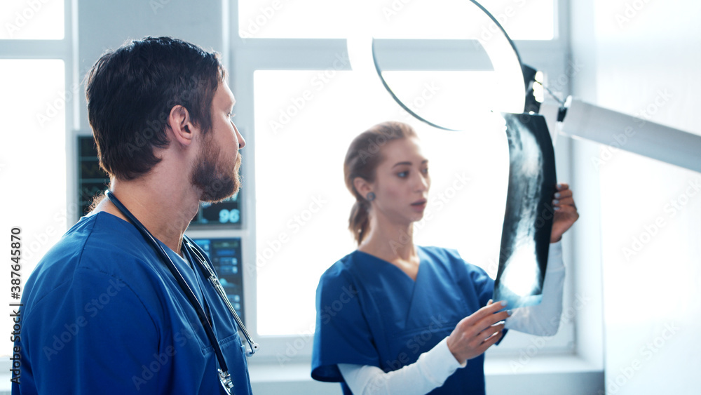 Professional medical doctors working in emergency medicine. Portrait of ...