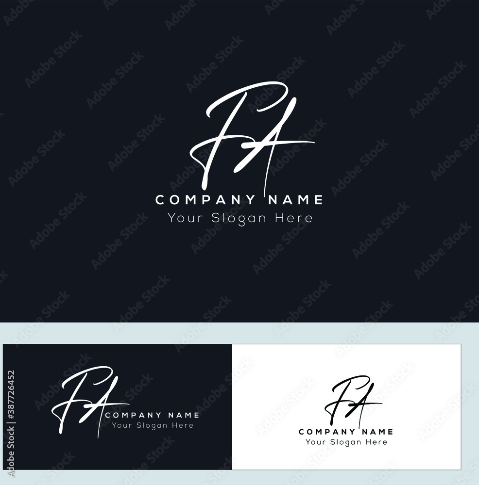 F A FA Initial letter handwriting and signature logo. Beauty vector ...