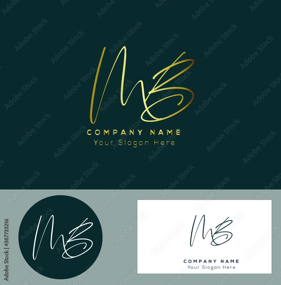 M B MB Initial letter handwriting and signature logo. Beauty vector ...