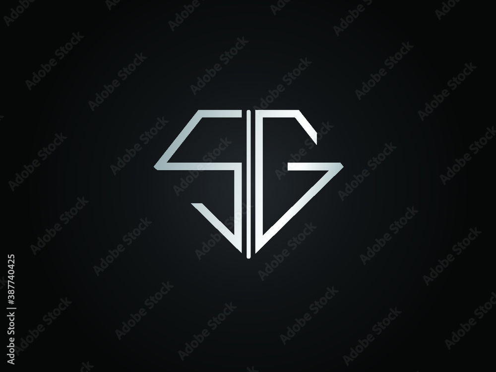 SG diamond shape silver color design Stock Vector | Adobe Stock