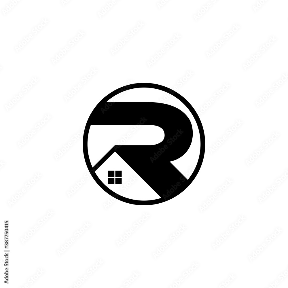 letter R home logo icon template Stock Vector | Adobe Stock