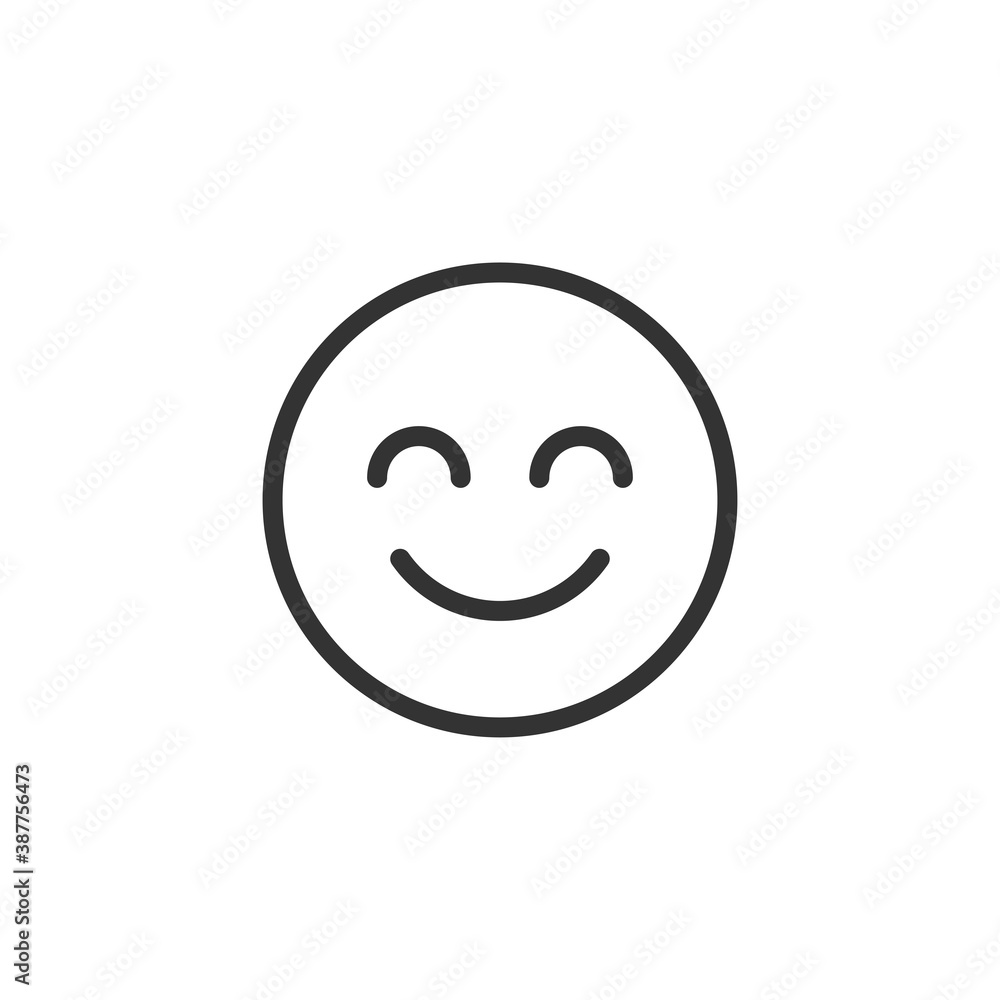 Happy emoji icon isolated on white background. Smiley emoticon symbol ...
