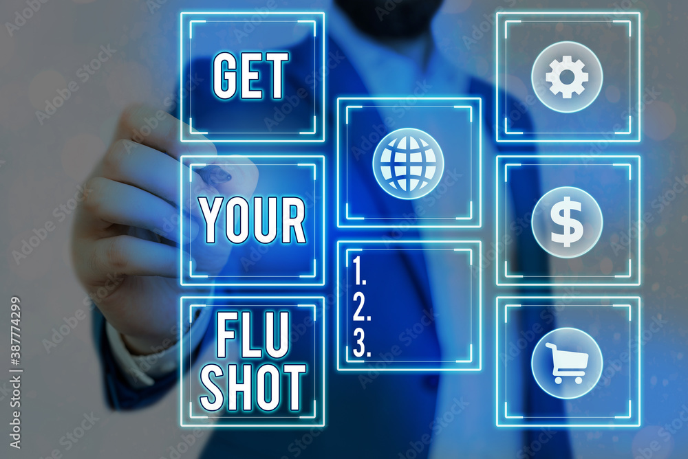 Writing note showing Get Your Flu Shot. Business concept for ...