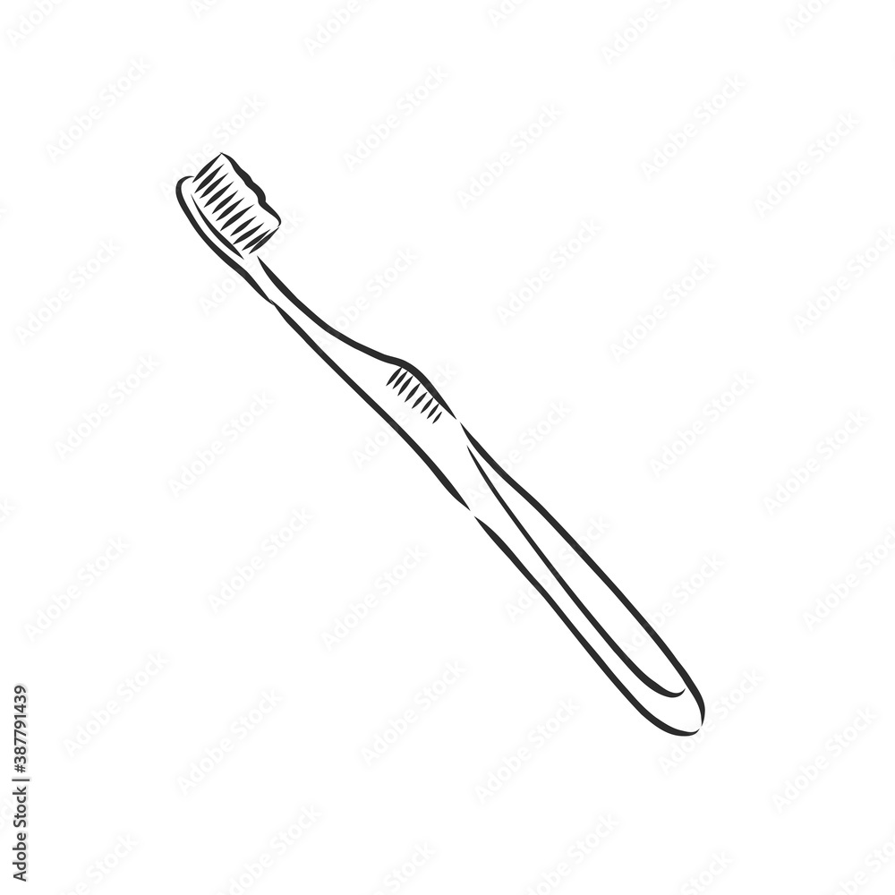 Toothbrush with paste. Vector drawing. toothbrush, vector sketch ...