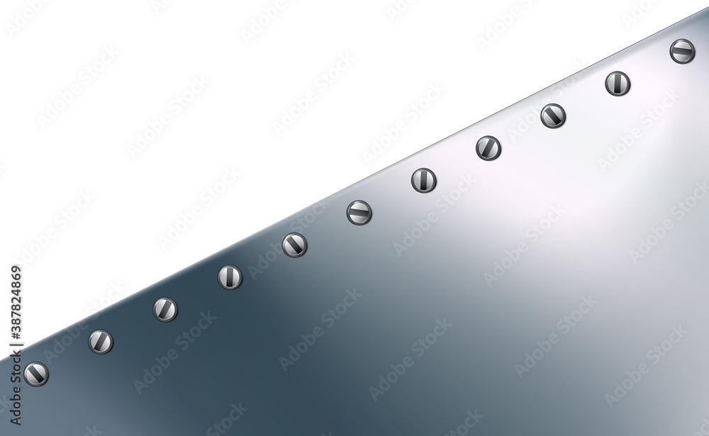 Technological background from aluminum or metal sheet, screwed ...