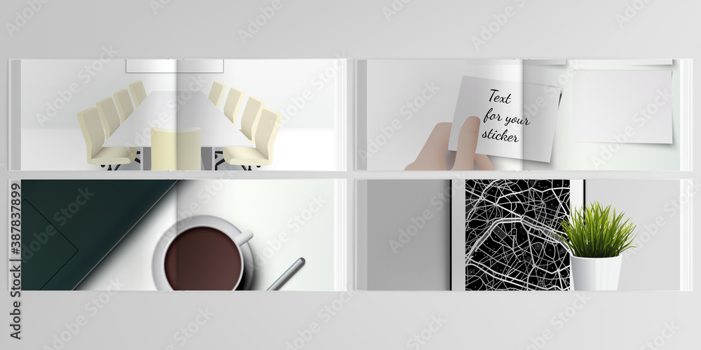 Vector layouts of horizontal presentation design templates for ...