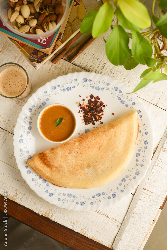 Dosa , Dosai, ghee roast, tomato coconut chutney sambar popular South ...