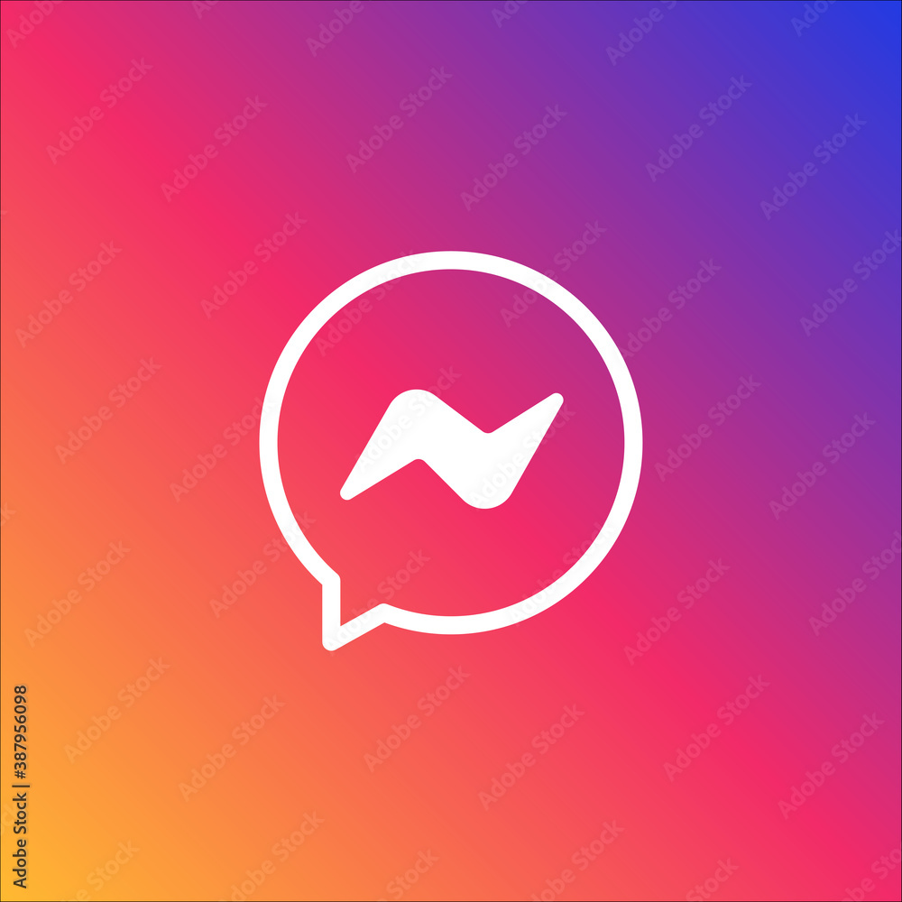 IG dm Social media icon isolated on gradient background. Direct symbol ...