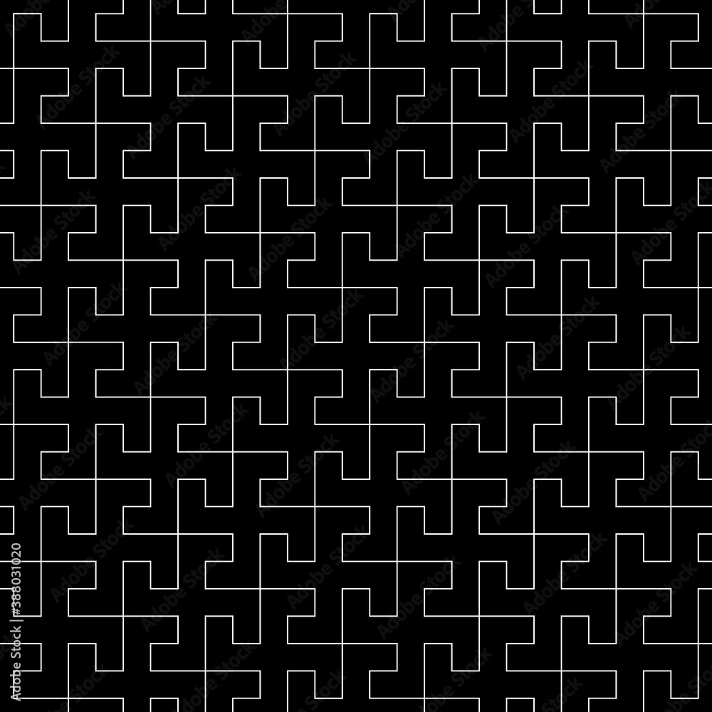 Seamless Sayagata pattern. Repeated interlocking manji background ...