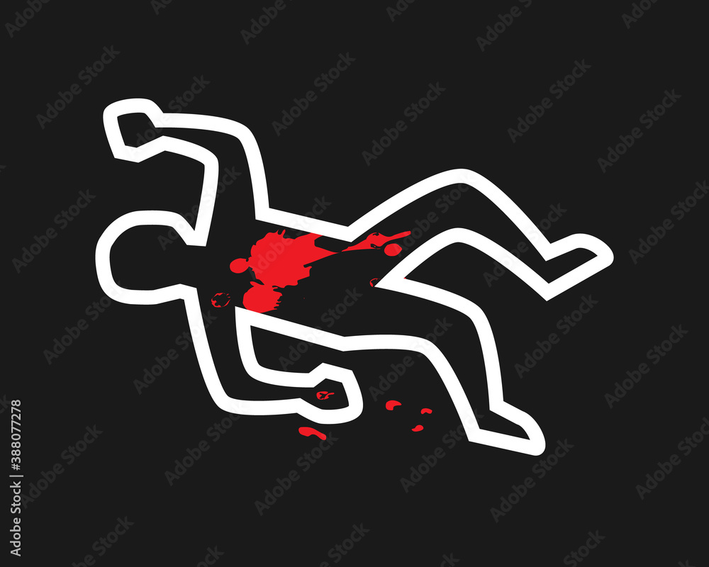 Body outline crime scene illustration. Clipart image. Stock Vector ...