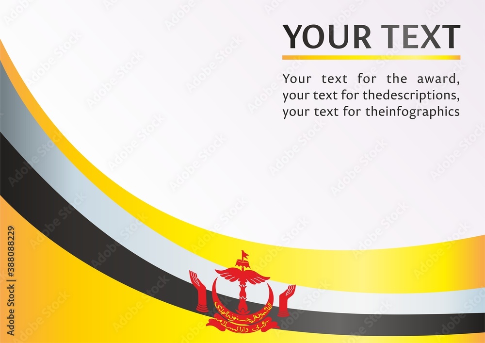 Flag of Brunei, template for the award, an official document with the ...