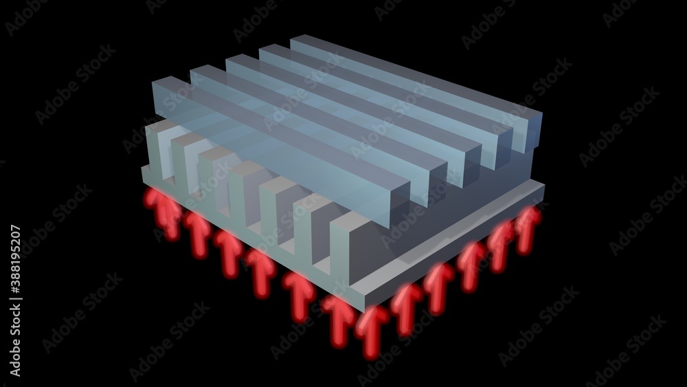 Microchannel heat exchange cooling system. Microfluidic cooling system ...