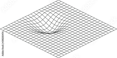 Distorted grid pattern. Technology, science, game background. Black and ...