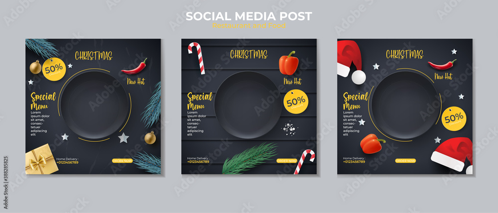 Food social media post template. social media post on Christmas day ...