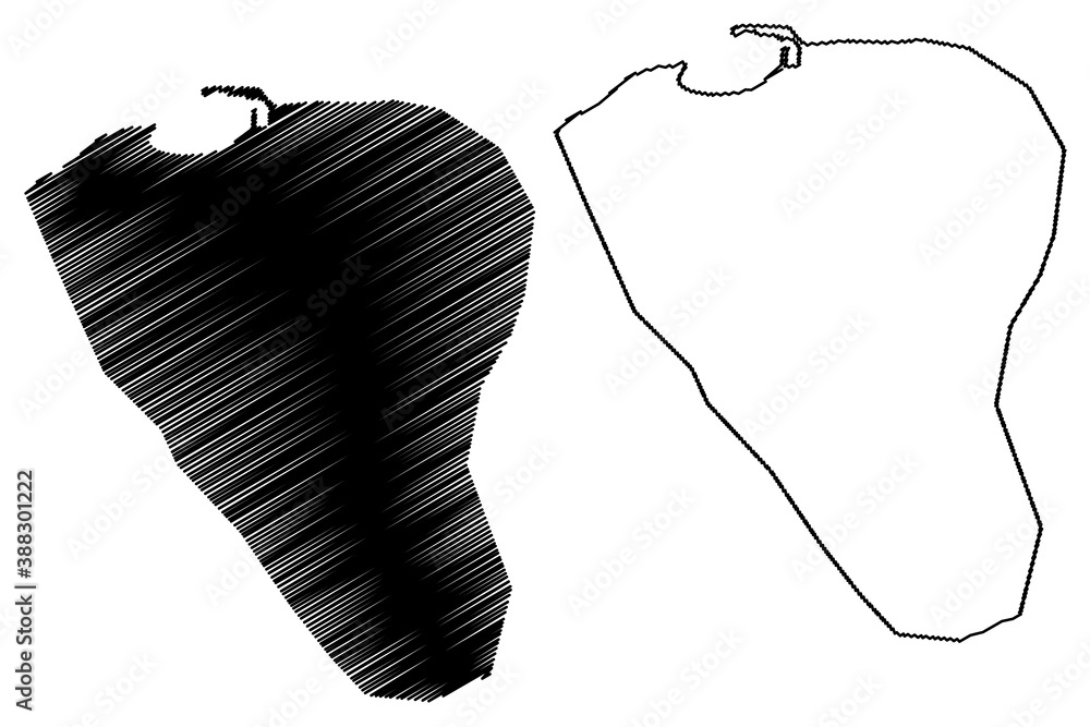 Bosaso City (Federal Republic of Somalia, Bari Region) map vector ...