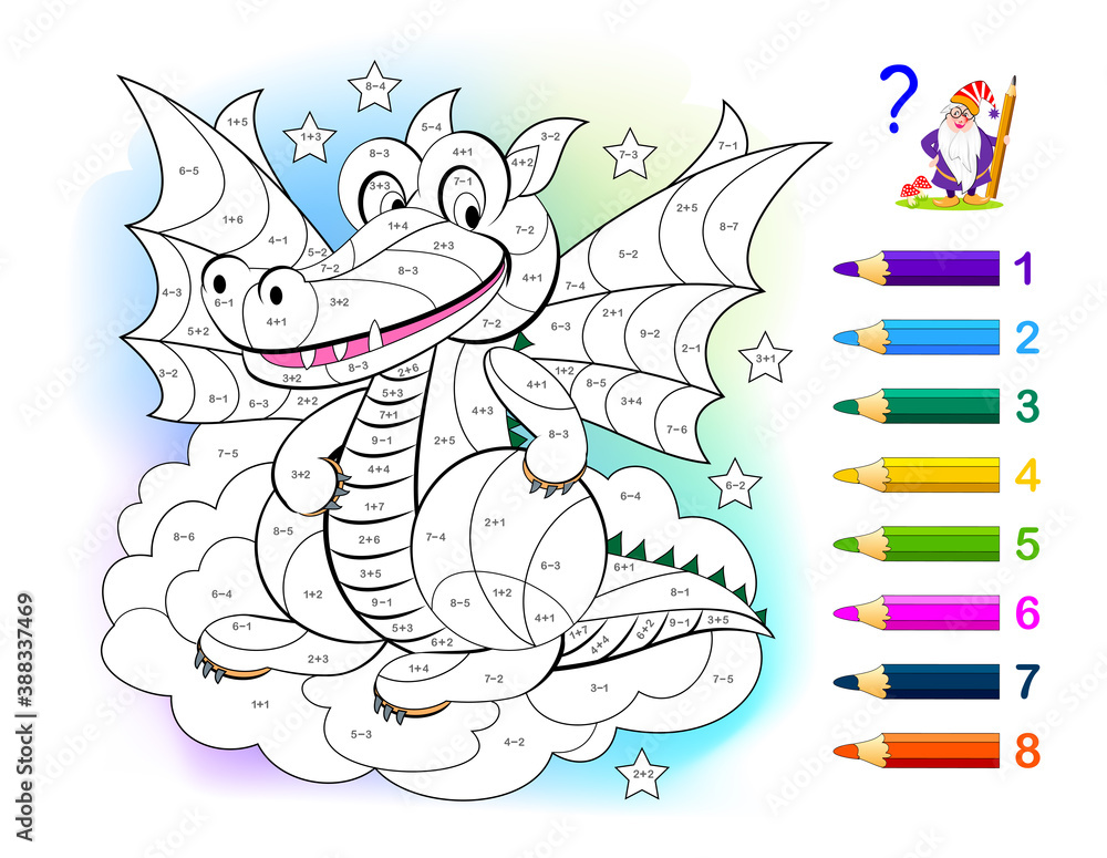 Math education for little children. Coloring book. Mathematical ...