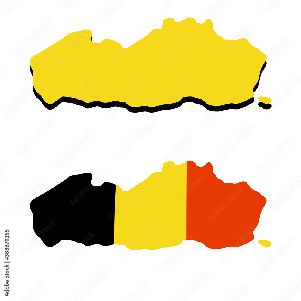 Map of Flanders. Region and flag of Belgium. Geography of Europe. State ...