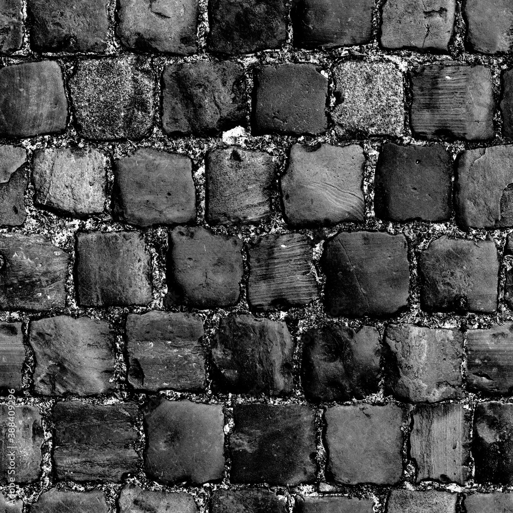 8K cobblestone pavement floor roughness texture, height map or specular ...