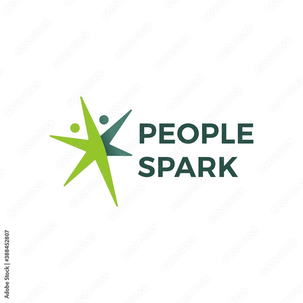 people spark health active logo vector icon illustration Stock Vector ...