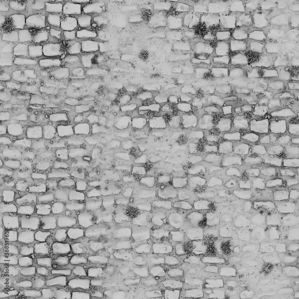 8K cobblestone pavement floor roughness texture, height map or specular ...