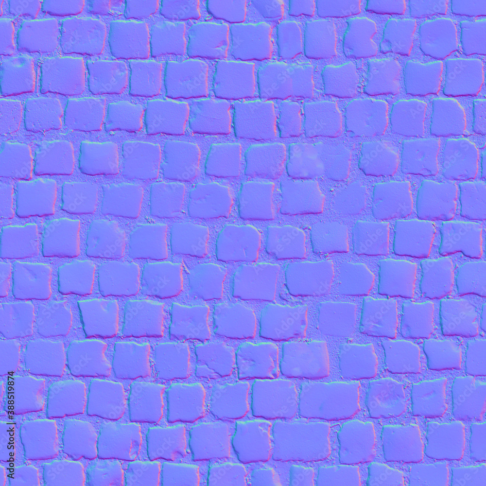8K cobblestone pavement floor roughness texture, height map or specular ...